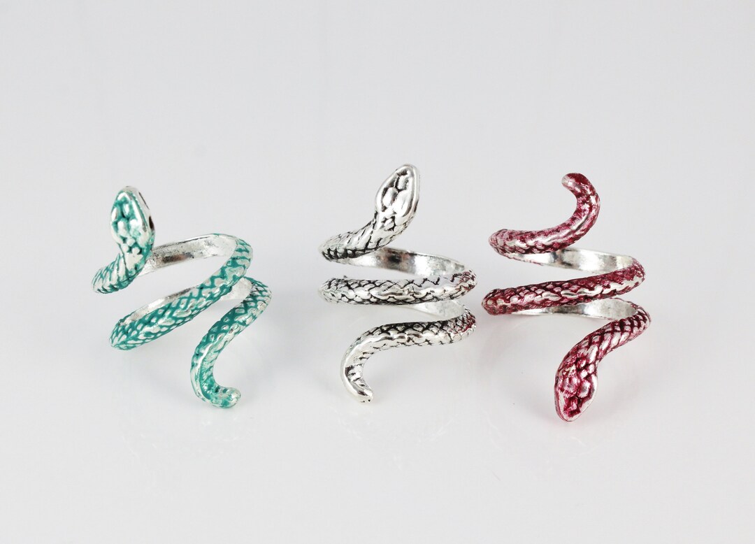 Silver Snake Ring Asp Cleopatra Toga Wrap Serpent Adjustable Size Wrap ...