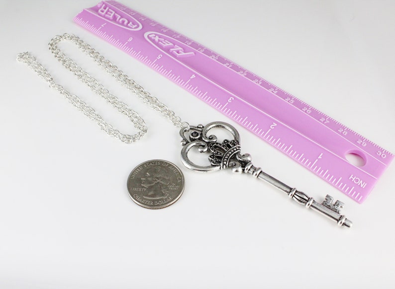 Skeleton Key Necklace 28 Long Chain Skeleton Key Outline - Etsy
