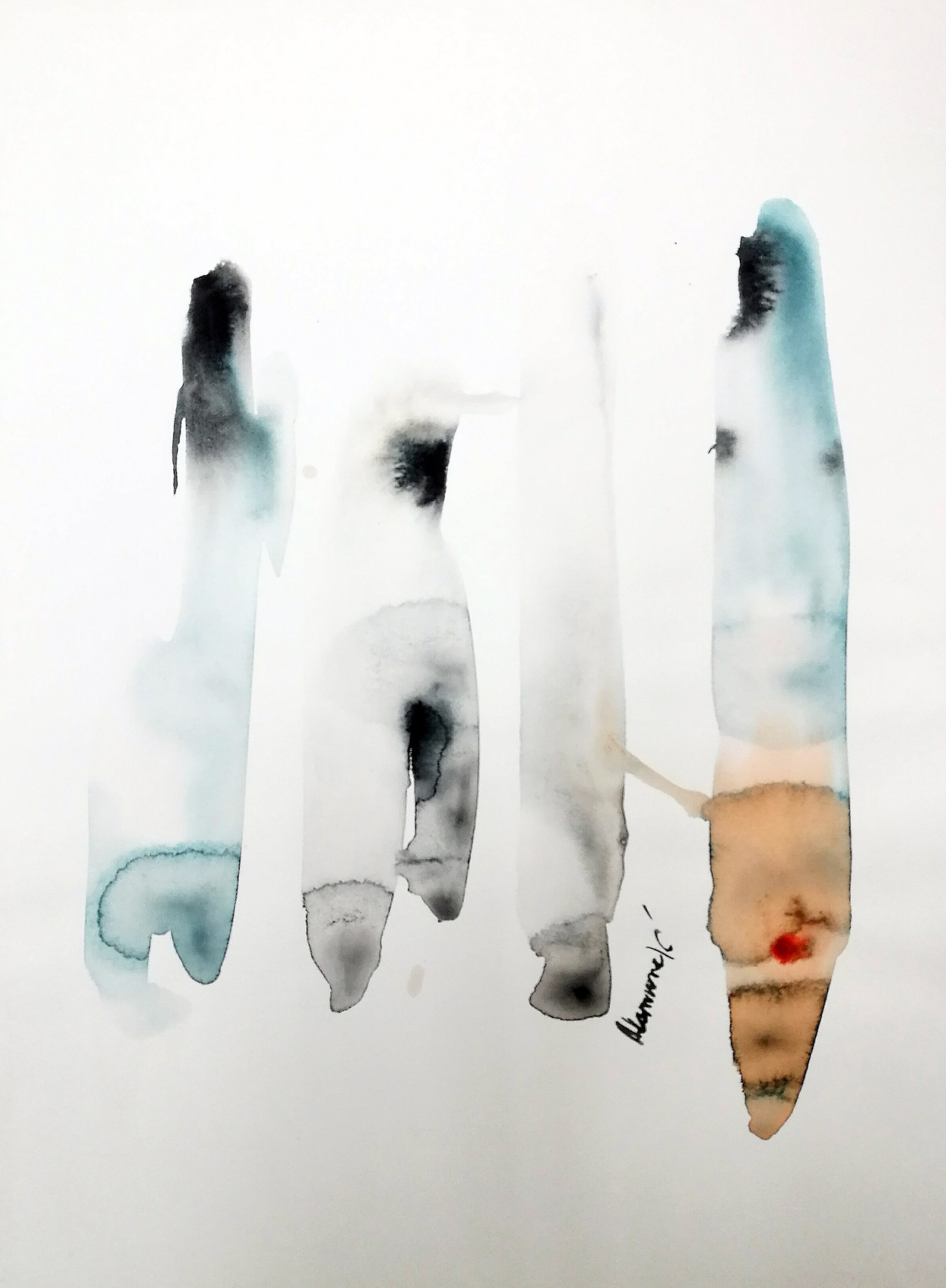 Minimalist Watercolor Art Abstract Original Ink and Water - Etsy