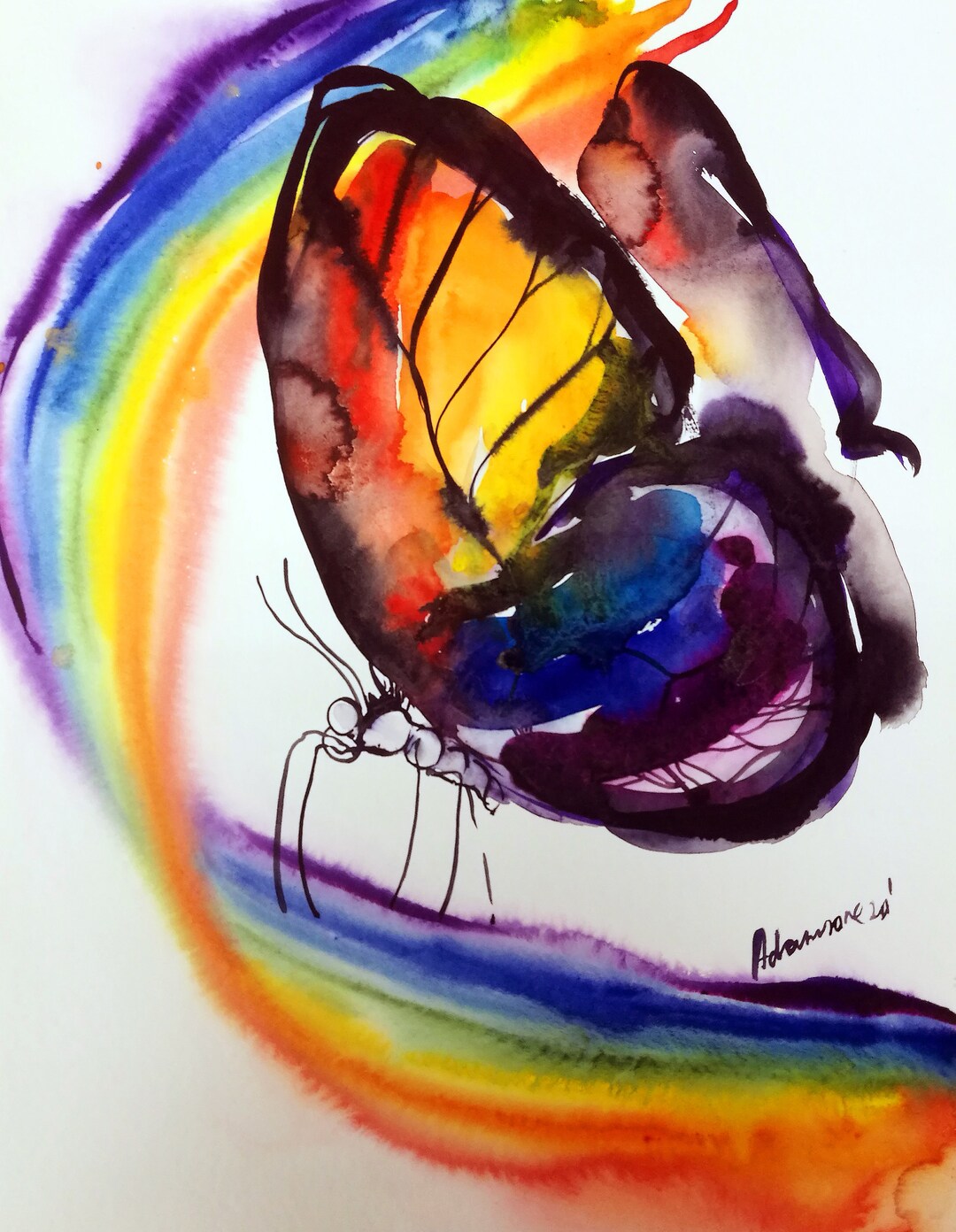 Sale!!! Price - 50 Euros (was 125.00) Queer Art - Rainbow Butterfly ...