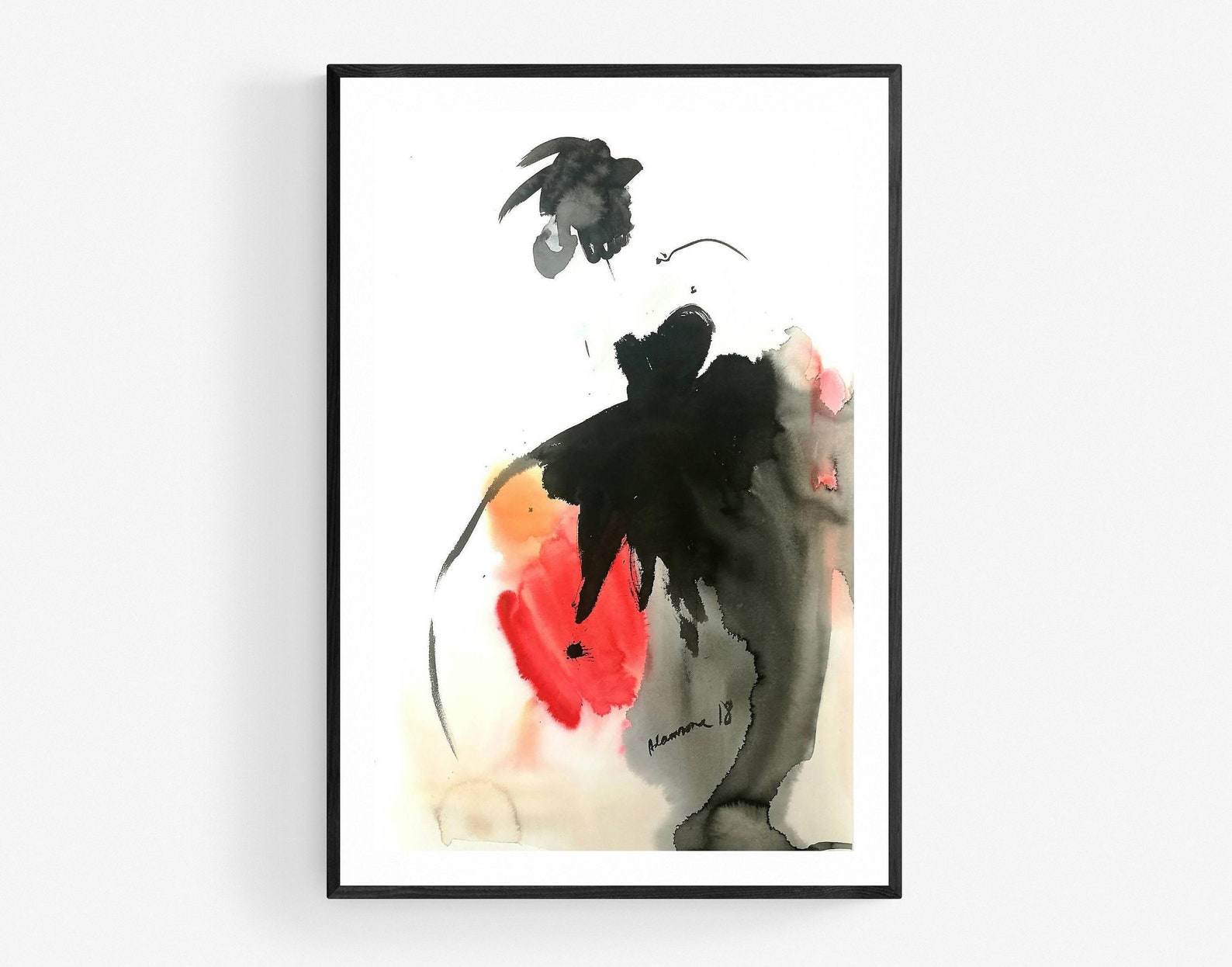 Large wall art Female form art Original art for living | Etsy
