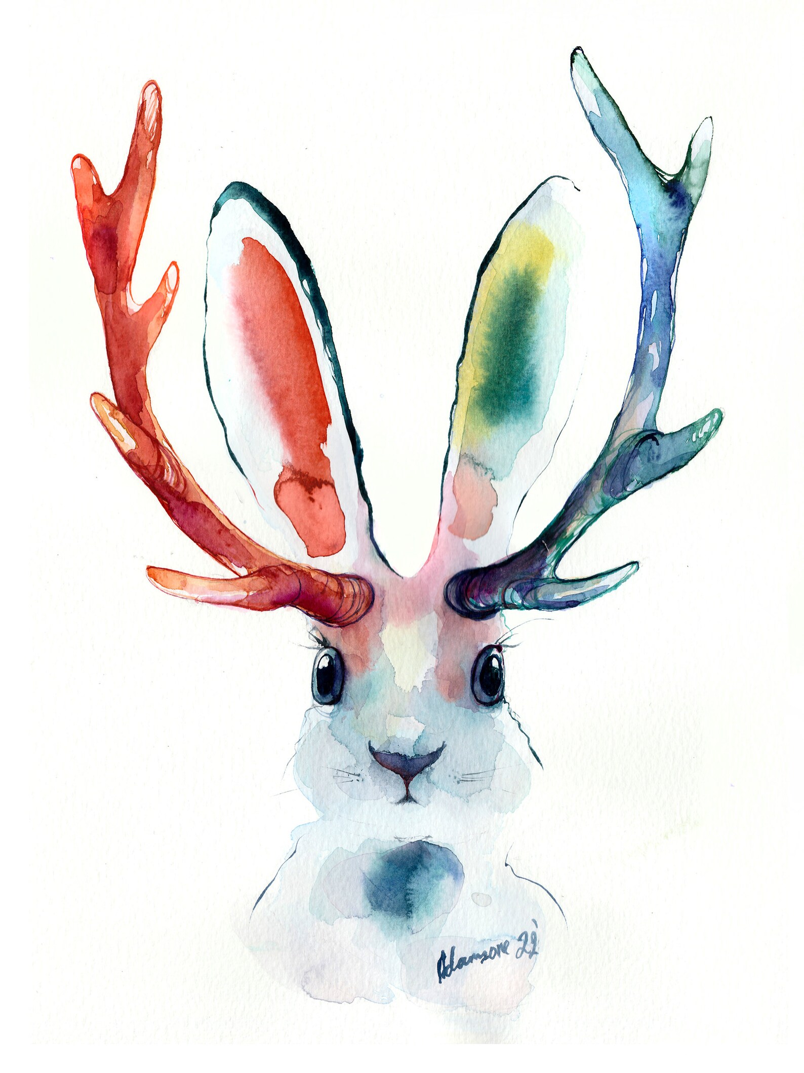 Jackalope Painting Original Watercolor Art. Contemporary - Etsy