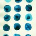 Turquoise Abstract Minimalist Watercolor Circles Art Original Ink and ...