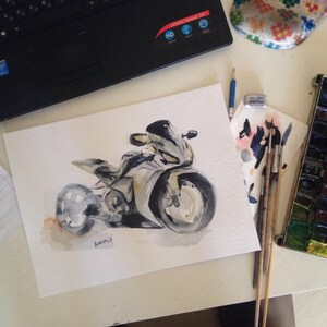 Teen Boy Room Decor - Motorcycle Print - Watercolor Wall Art. Gift for ...