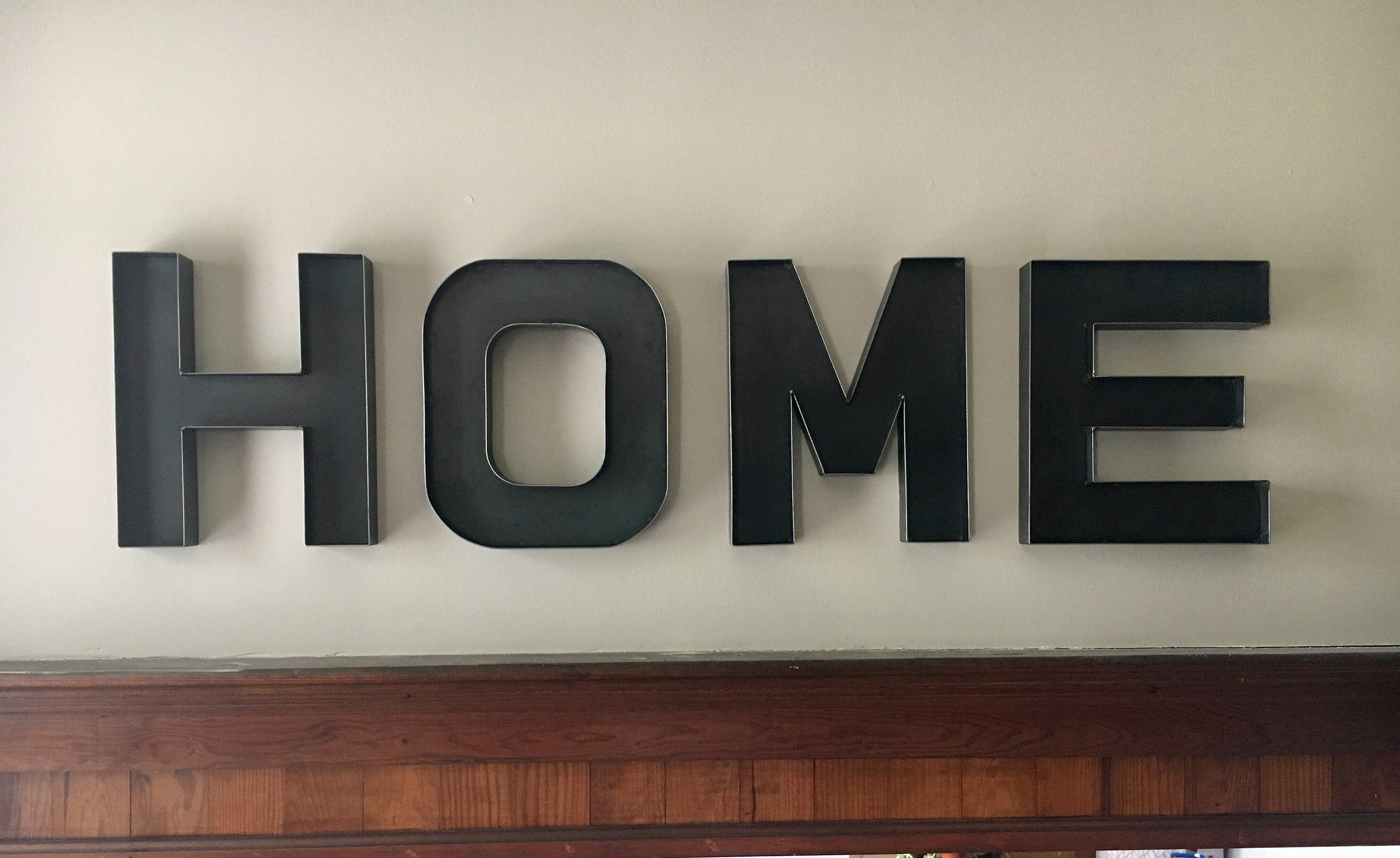 Handmade Metal HOME Sign-metal HOME Letters-industrial Metal Home Sign ...