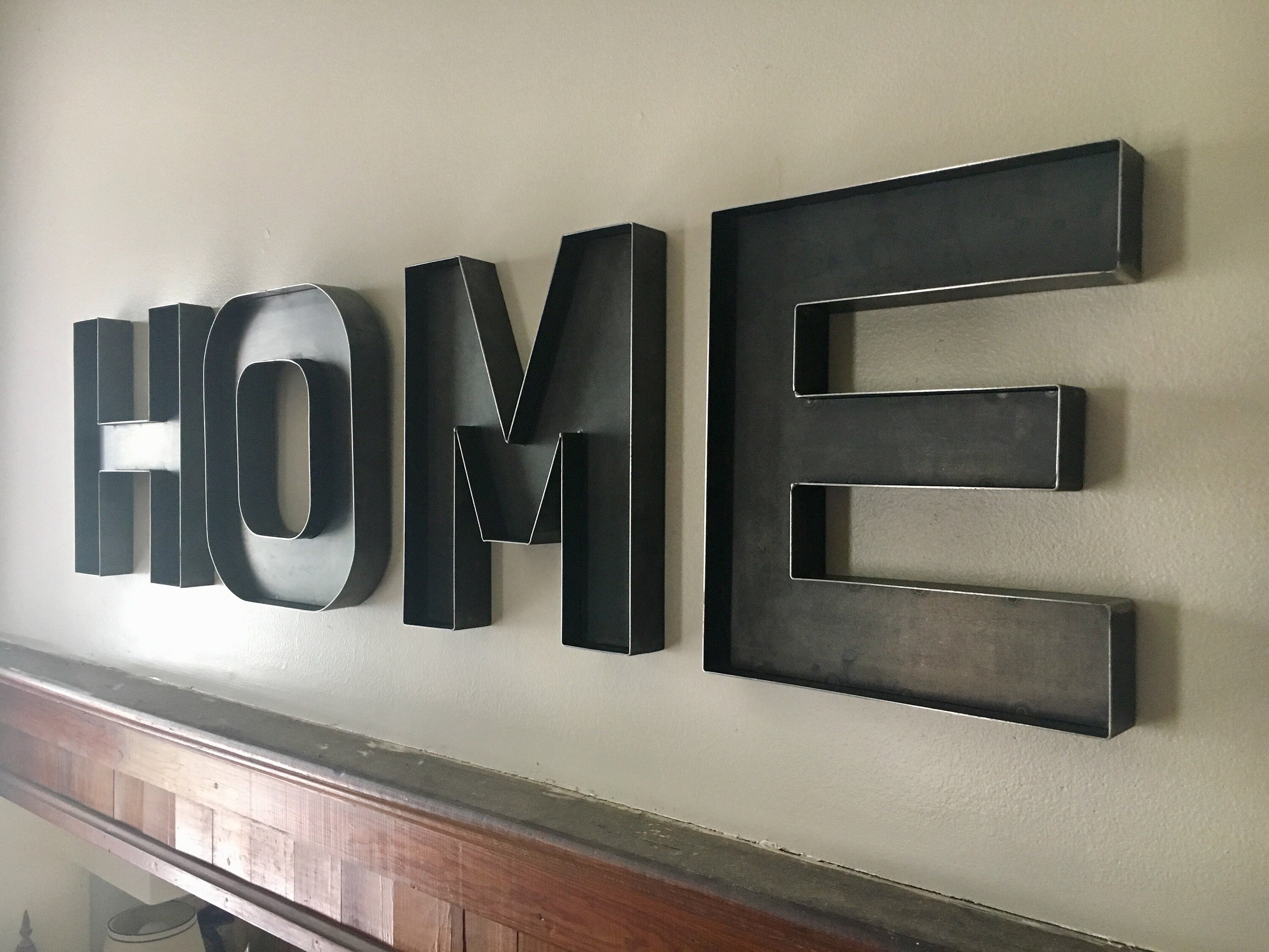 Handmade Metal HOME Sign-metal HOME Letters-industrial Metal Home Sign ...