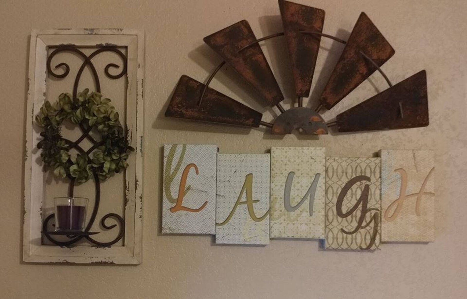 24 Inch Half Windmill Head Rusty Metal-rustic Farmhouse Windmill ...