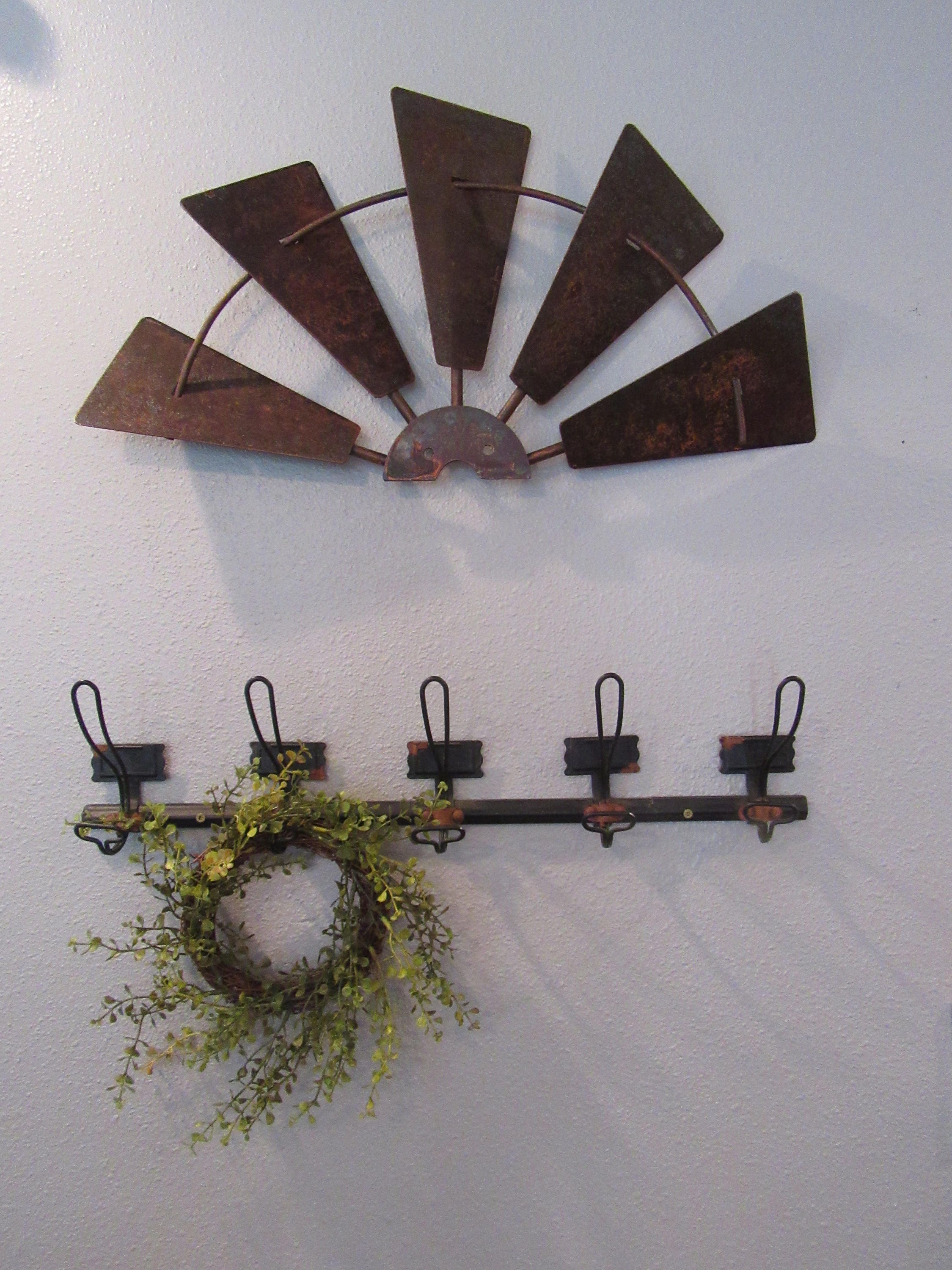 24 Inch Half Windmill Head Rusty Metal-rustic Farmhouse Windmill ...