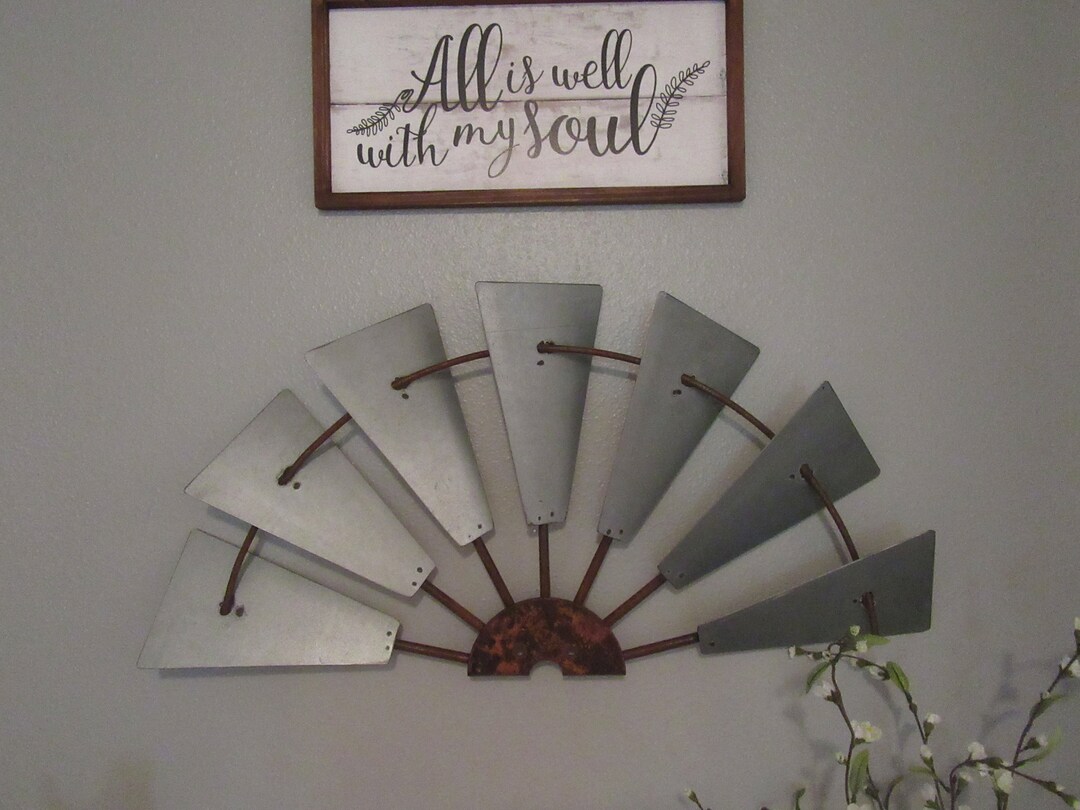 30 Galvanize Half Windmill Wall Decor-custom Metal Windmill Wall Decor ...