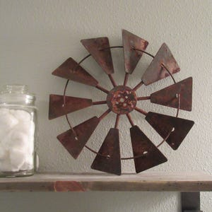 12" Rustic Windmill Wall Decor-rustic Farmhouse Windmill-solid Steel ...