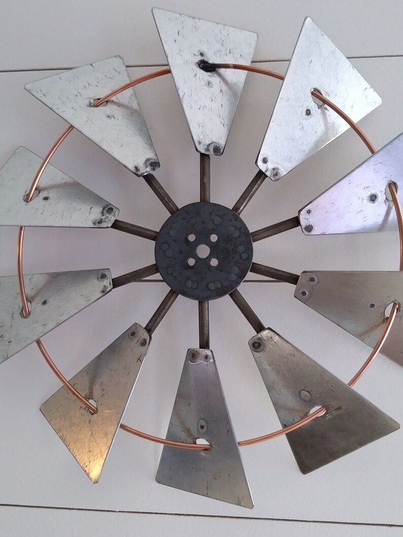 12 Inch Galvanize Windmill Wall Decor-custom Metal Windmill - Etsy