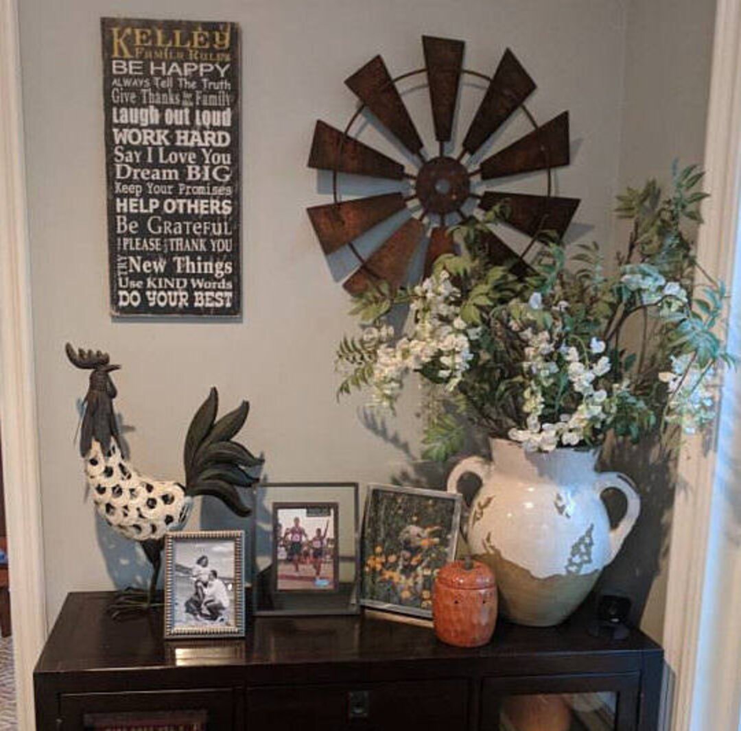 24" Metal Windmill Head Rustic Wall Decor-rustic Farmhouse Industrial ...