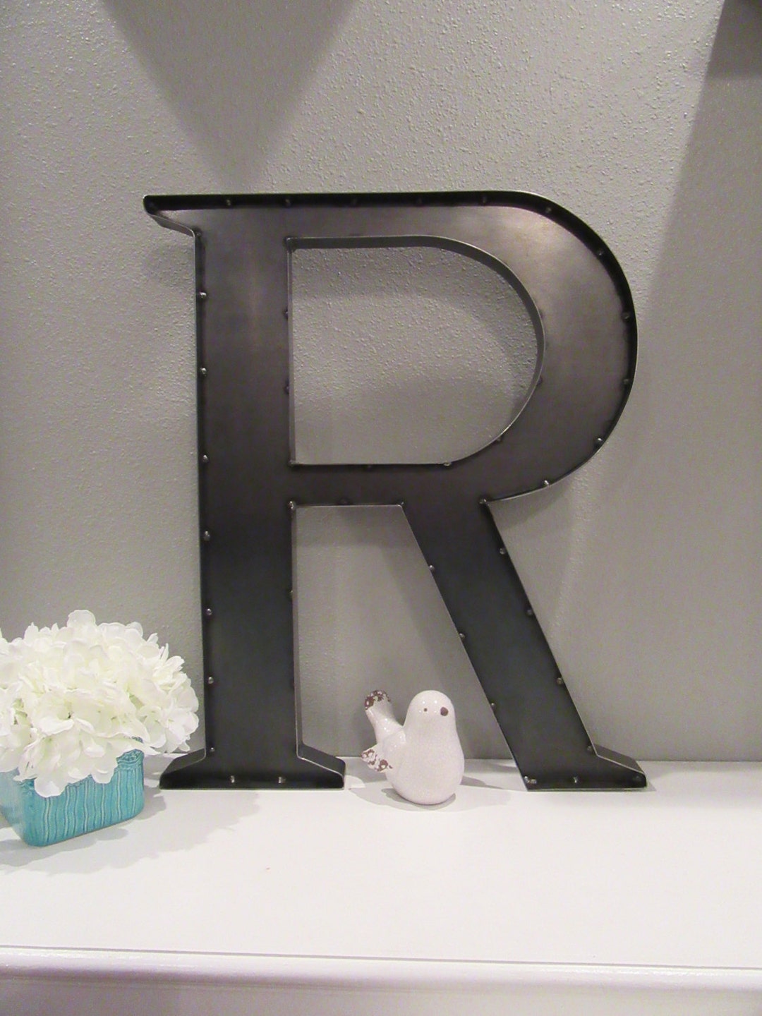 Custom Made 24" Metal Letter R Serif Font-handmade Steel Metal Letter R ...