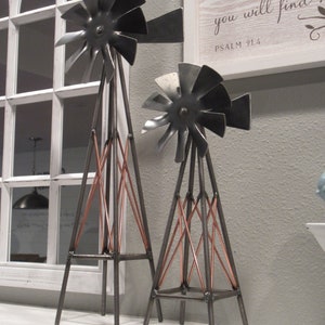 Metal Windmill Tower Set-handmade Free Standing Windmill Towers-rustic ...