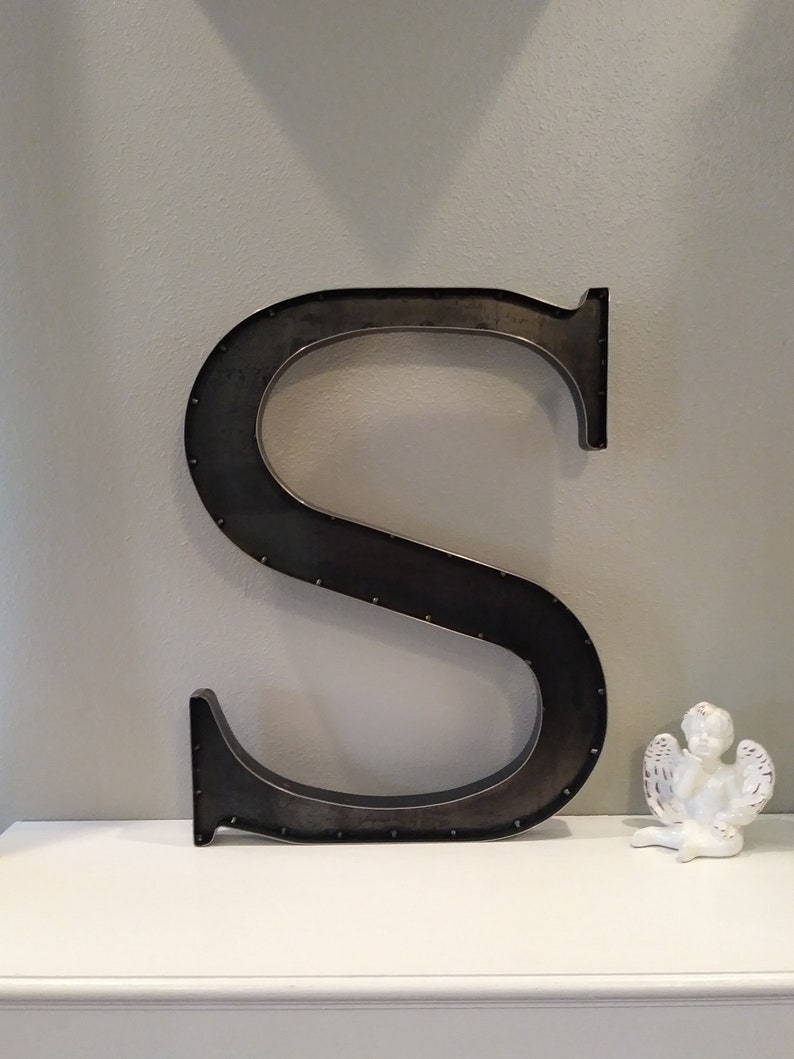 24 Raw Steel Metal Wall Letter S Serif Font-Vintage | Etsy