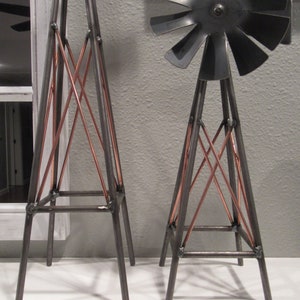 Metal Windmill Tower Set-handmade Free Standing Windmill Towers-rustic ...