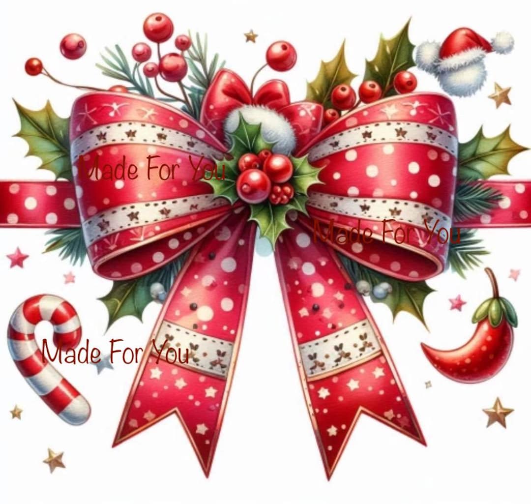 Christmas Coquette Bow, Santa Fur Holly Bow, Christmas Santa Bow ,T ...