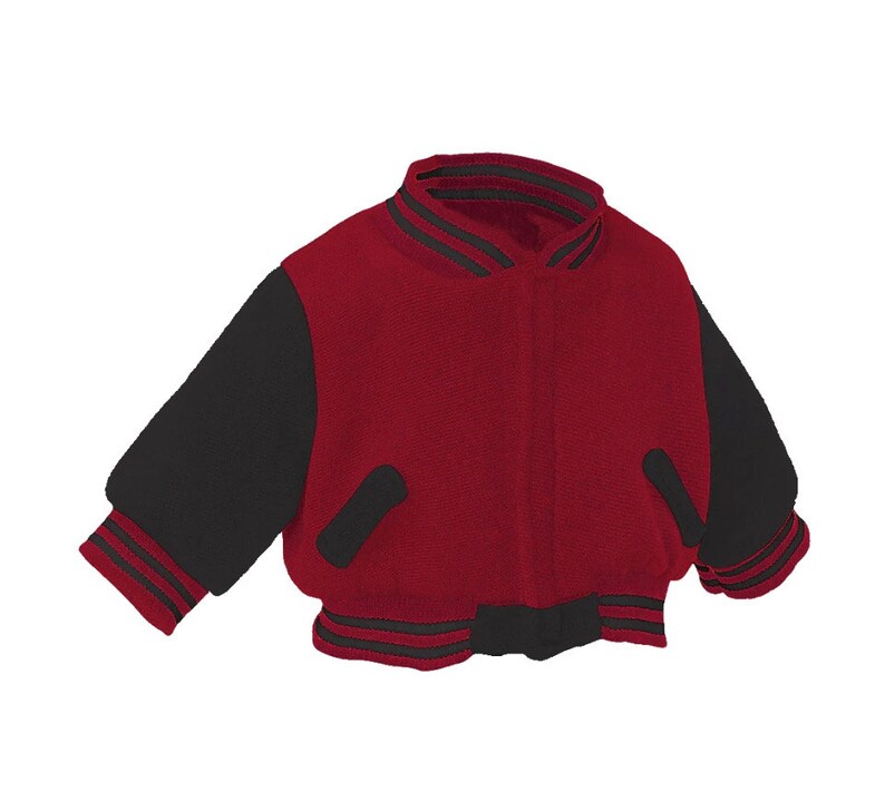 Red and Black Varsity Jacket, 18 Inch Doll, Teddy Bear Varsity Jacket ...