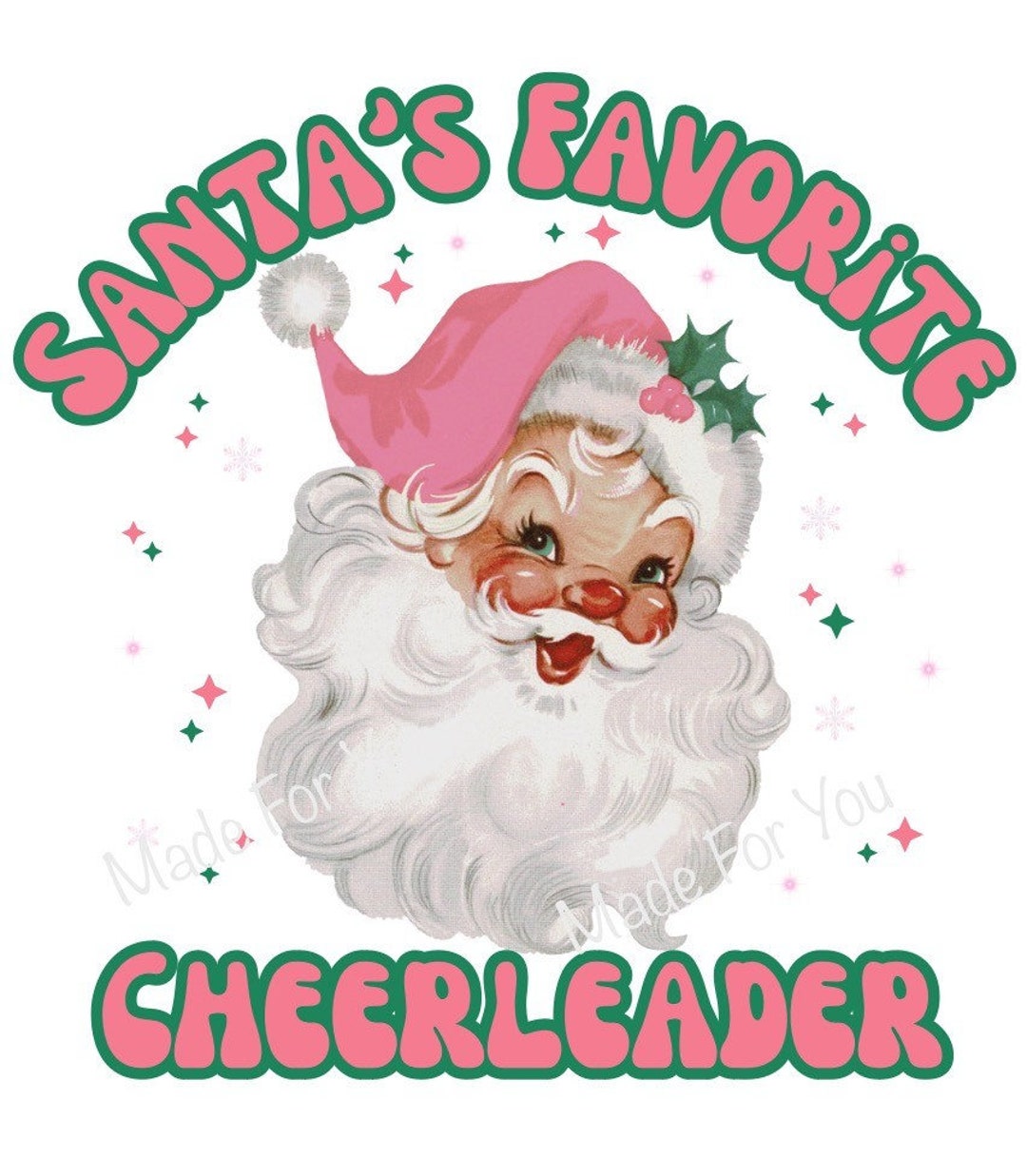 Christmas Cheerleader PNG Sublimation, Santa's Favorite Cheerleader ...