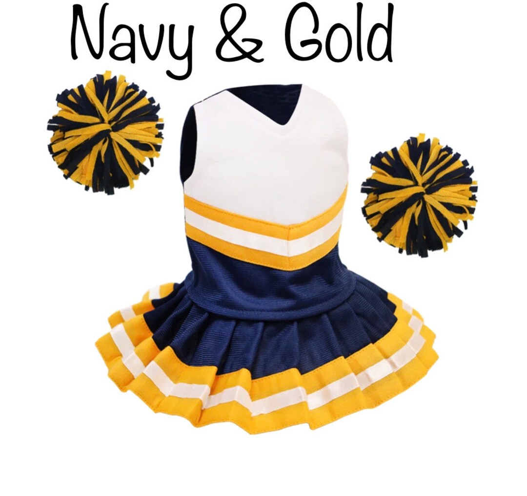 Navy & Gold Cheerleader Outfit, 18 Inch Doll Cheer Outfit, Can Be ...