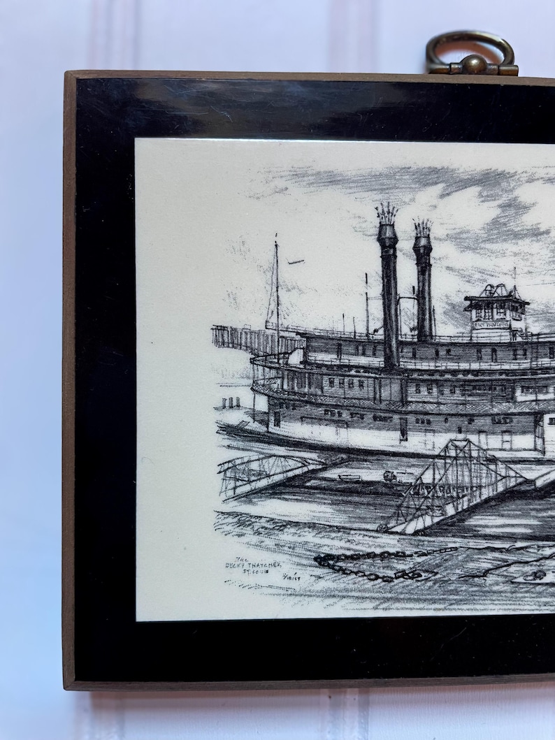 Vintage Roscoe Misselhorn Steamboat Becky Thatcher Lithograph Sketch ...