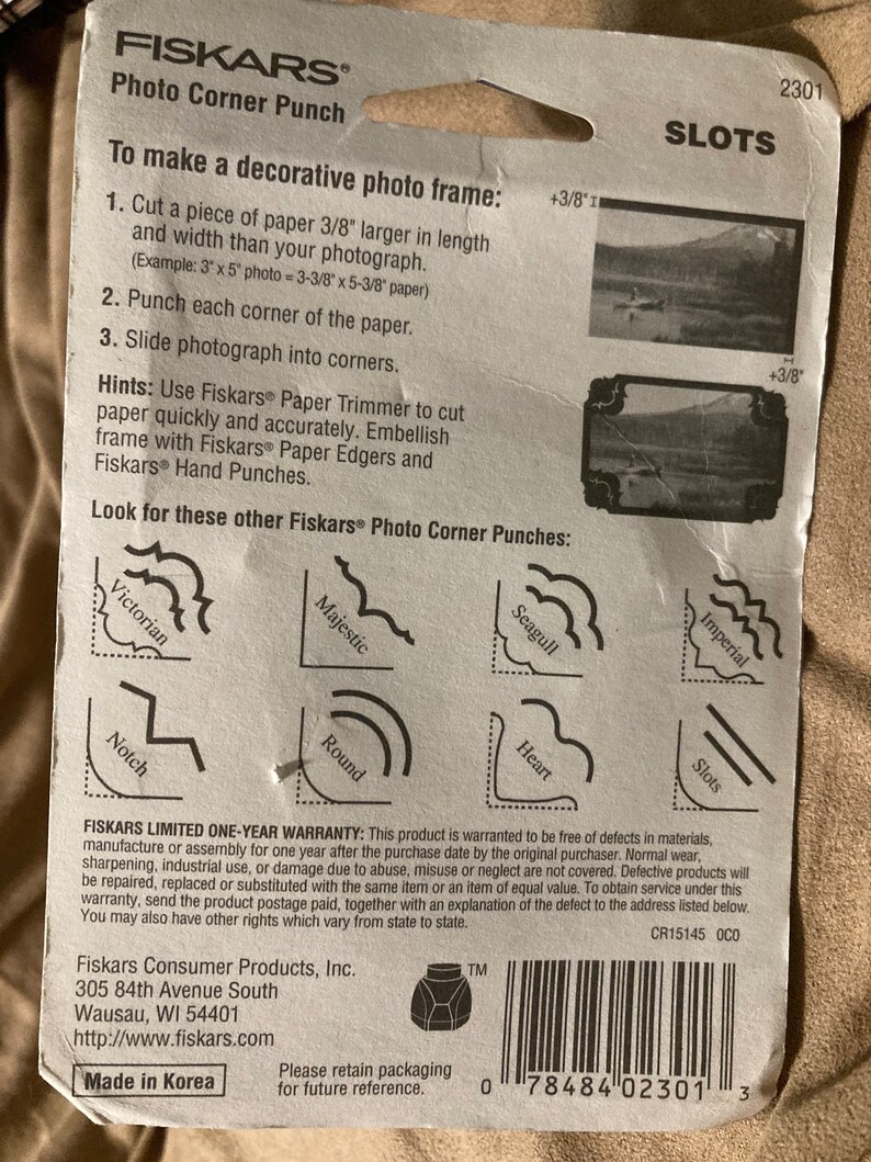 Fiskars Corner Punch - Etsy