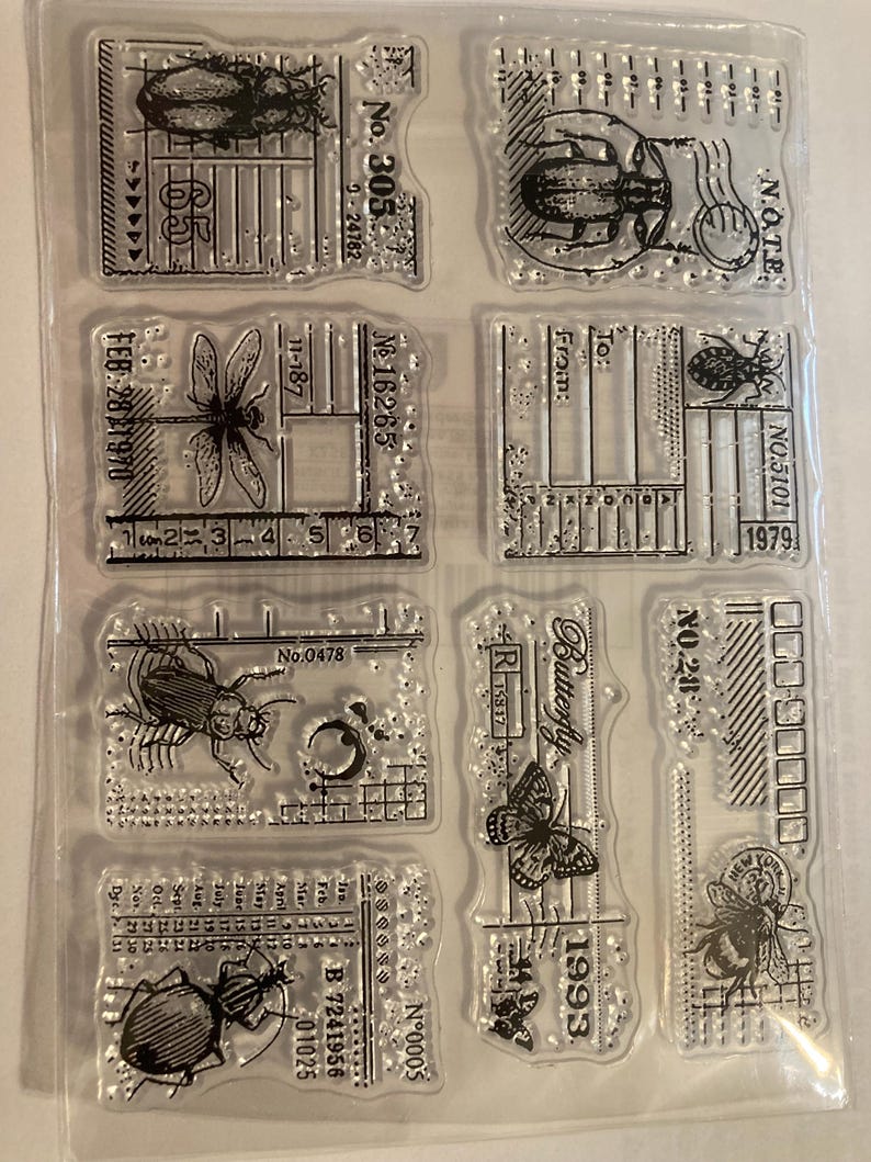 Insect Ticket Stamp Set - Etsy