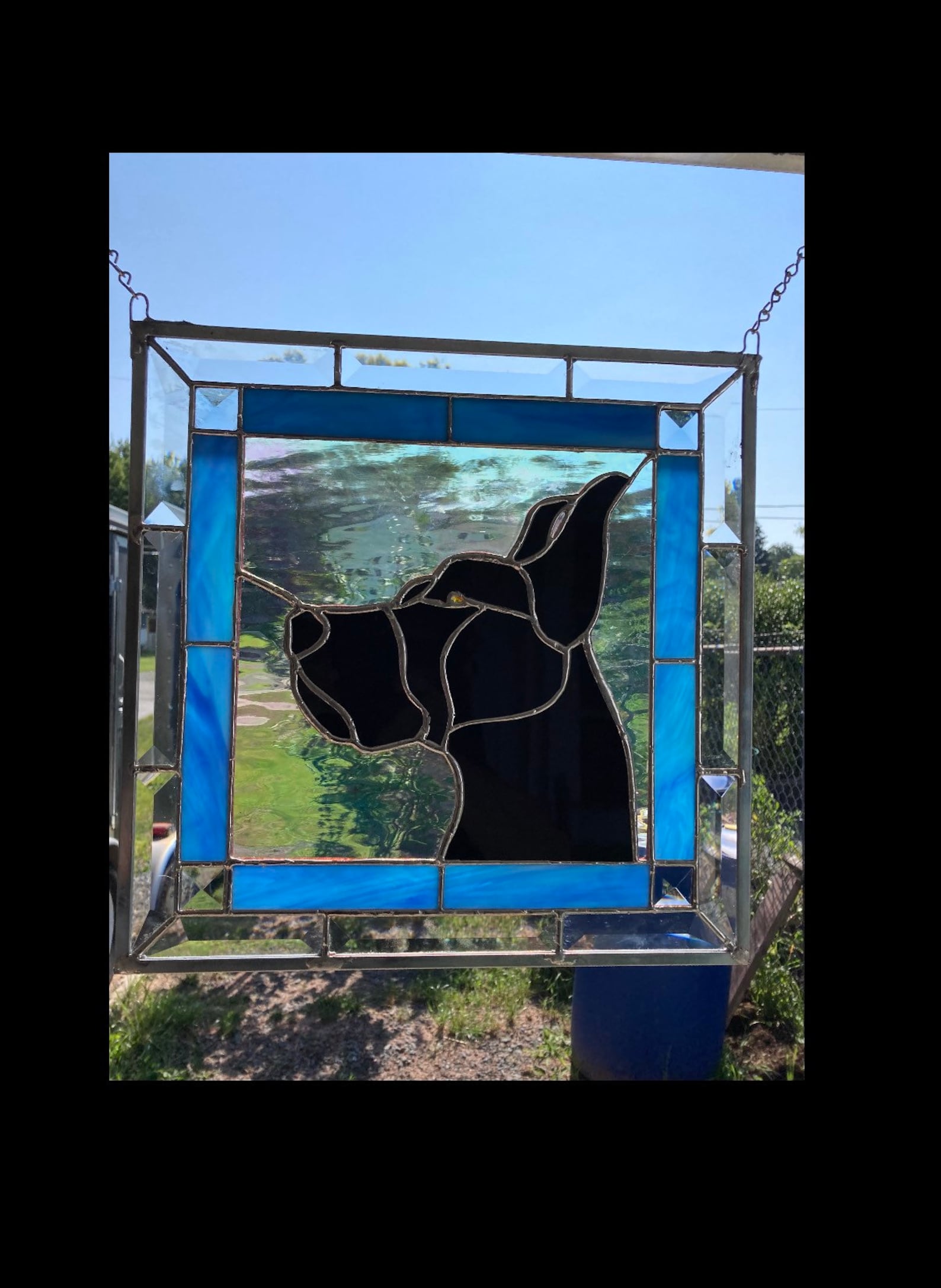 Great Dane Stained Glass Panel - Etsy
