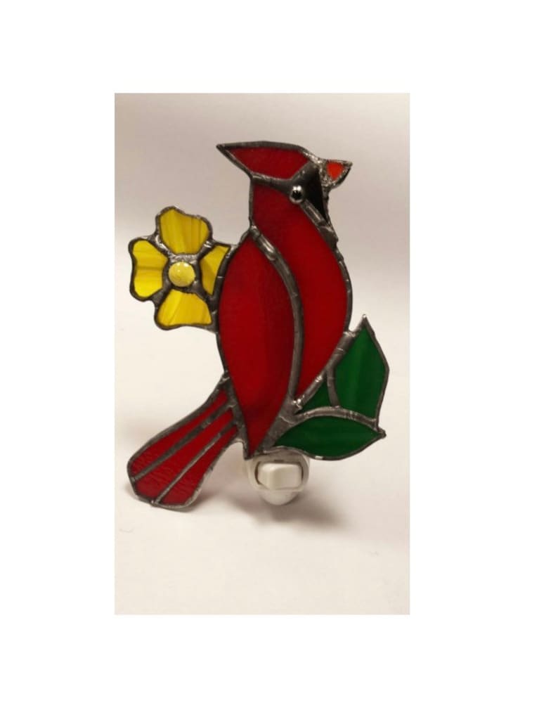 Stained Glass Night Light - Cardinal - Etsy