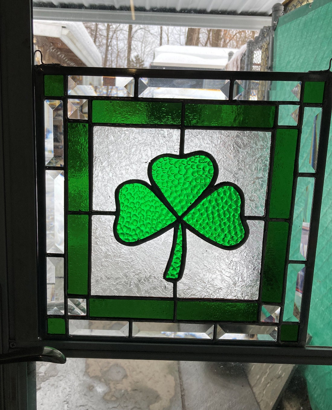 Shamrock Stained Glass Panel - Etsy