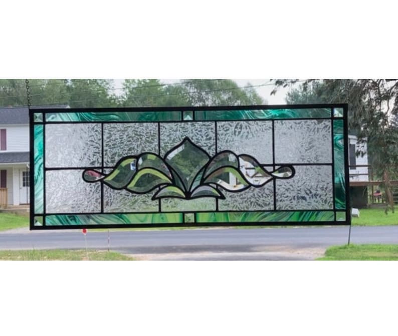 Transom Stained Glass Window Panel - Etsy