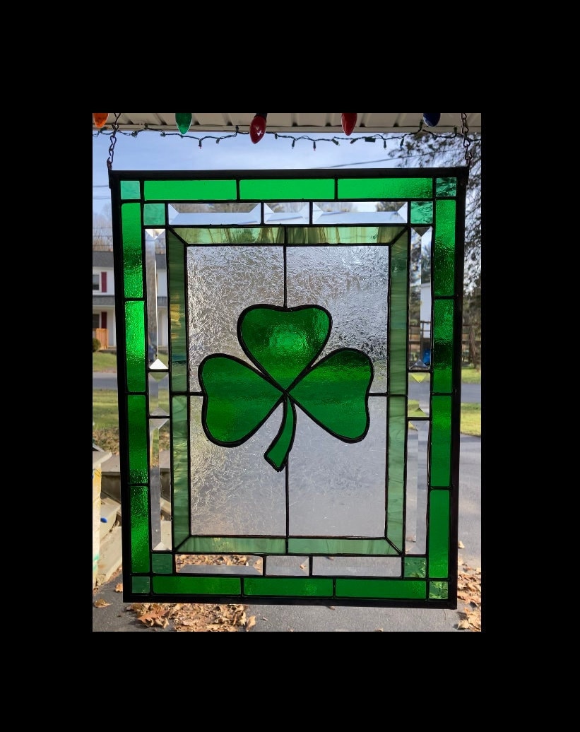 Custom Shamrock Stained Glass Panel - Etsy
