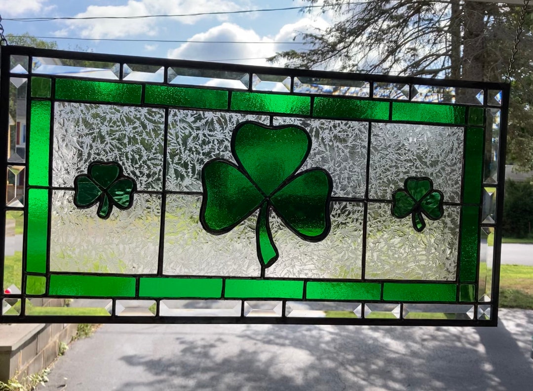 Custom Shamrock Stained Glass Panel - Etsy
