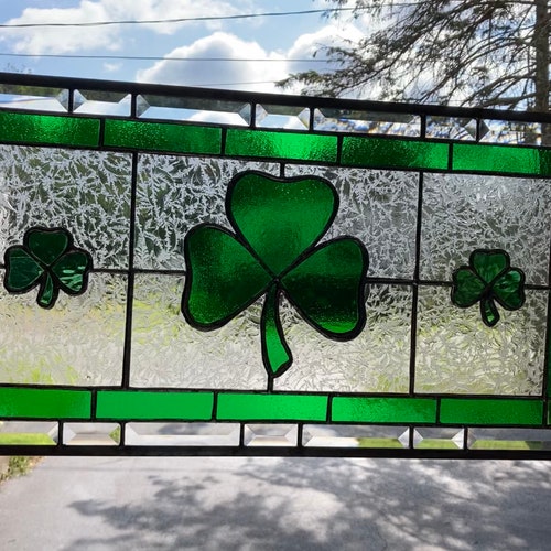 Custom Shamrock Stained Glass Panel - Etsy