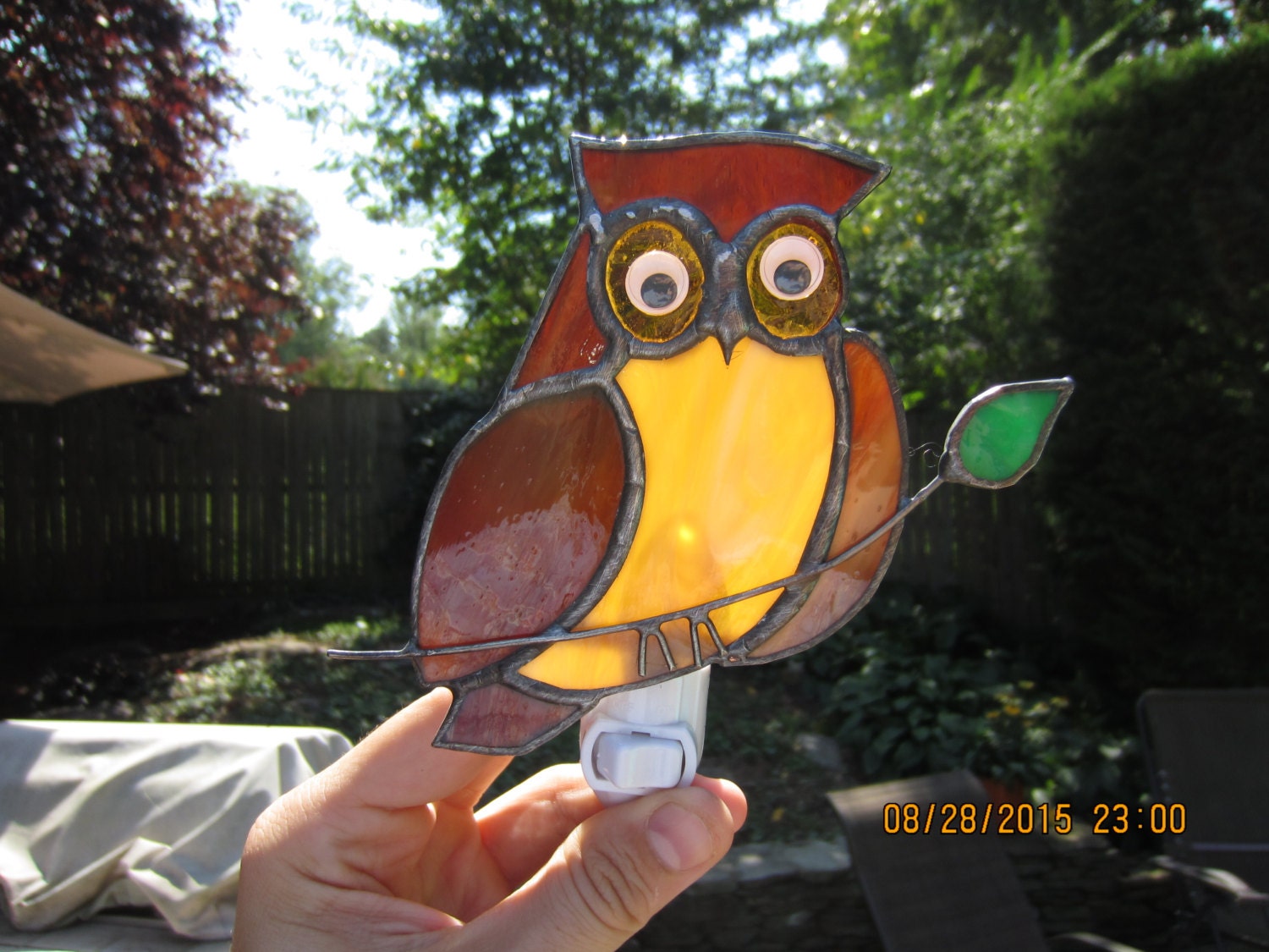 Stained Glass Night Light Owl - Etsy