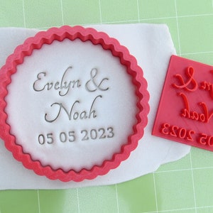 Personalized Wedding Name With Date Cookie Fondant Icing Stamp Stencil ...