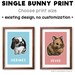 5x Custom Bunny Stickers Customized Rabbit Gift, Custom Rabbit Art ...