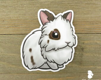 Chocolate Dutch rabbit sticker cute printed vinyl bunny | Etsy