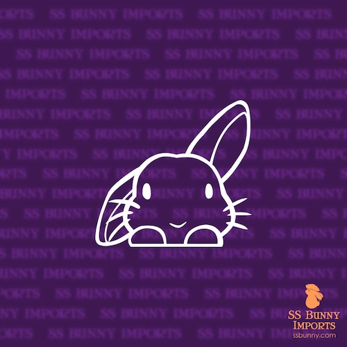 Peeking Cute Vinyl Bunny Sticker Rabbit Car Decal / Laptop - Etsy