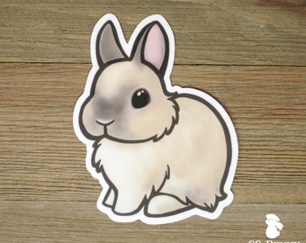 REW Netherland Dwarf Rabbit Sticker Cute Printed Bunny Vinyl - Etsy