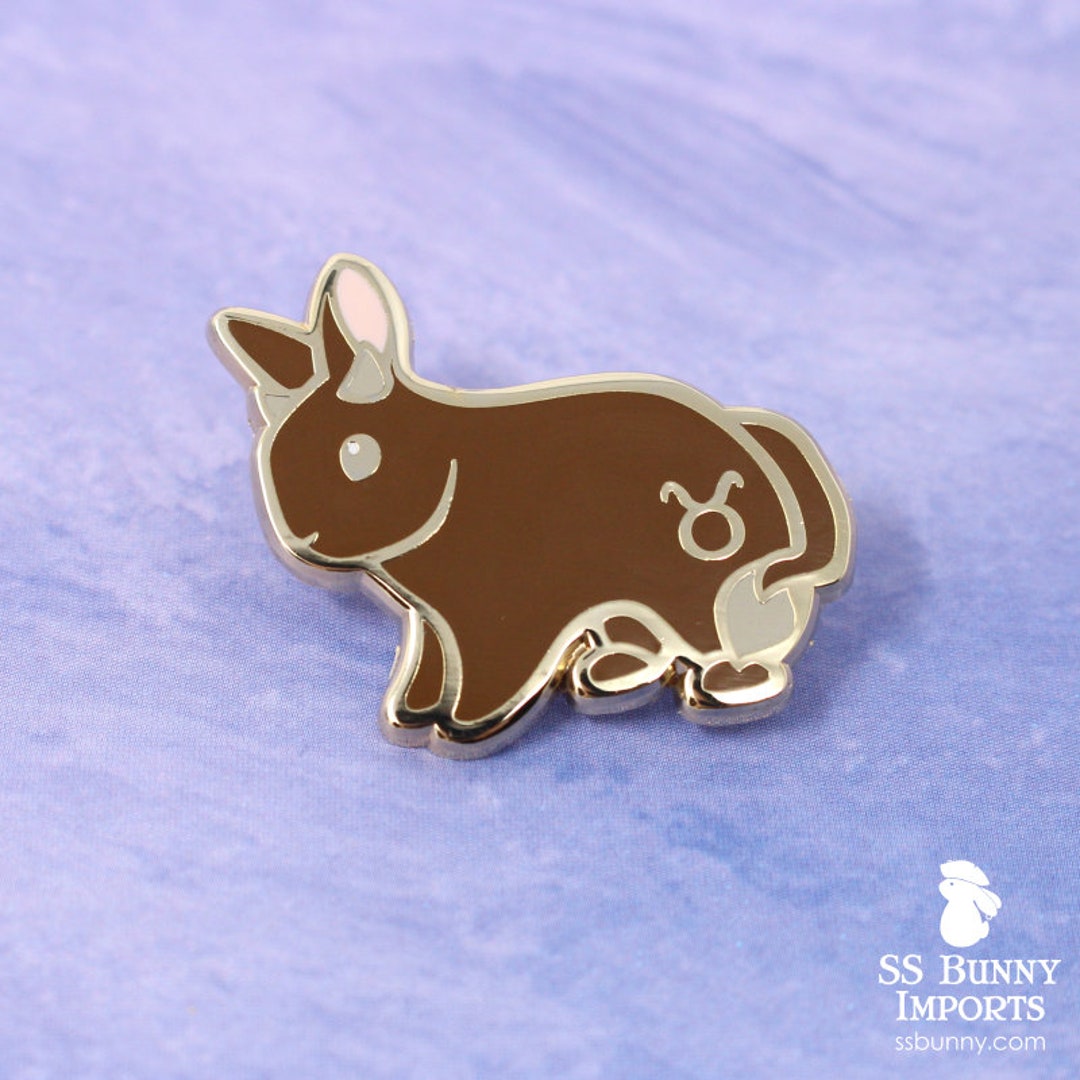 Taurus Bunny Horoscope Hard Enamel Pin Dwarf Bull Lapel Pin Zodiac