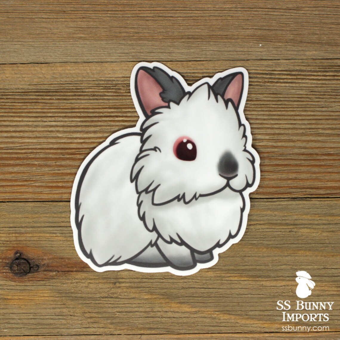 Pointed White Lionhead Rabbit Sticker Cute Himalayan Lionhead | Etsy