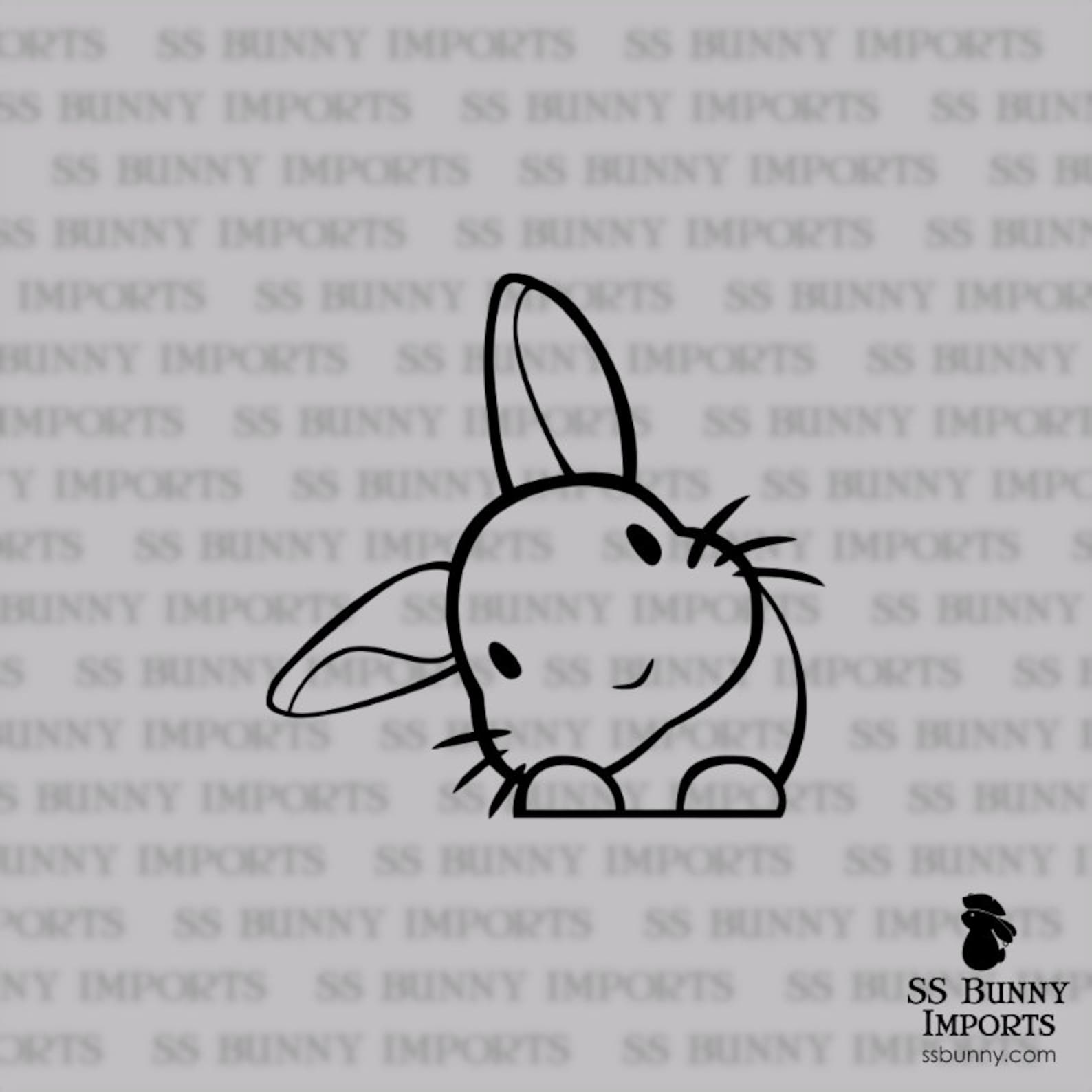 Peeking Head Tilt Bunny Decal Sticker; Rabbit Car Sticker/ Laptop Decal ...