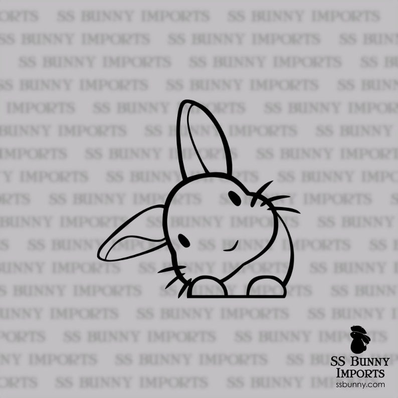 Peeking Head Tilt Bunny Decal Sticker; Rabbit Car Sticker/ Laptop Decal ...