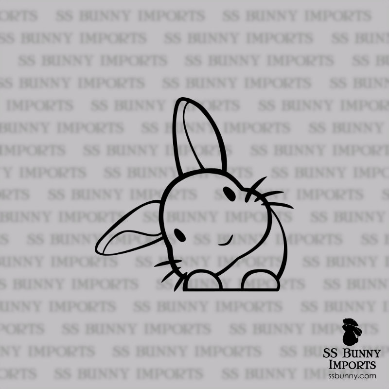 Peeking Head Tilt Bunny Decal Sticker; Rabbit Car Sticker/ Laptop Decal ...