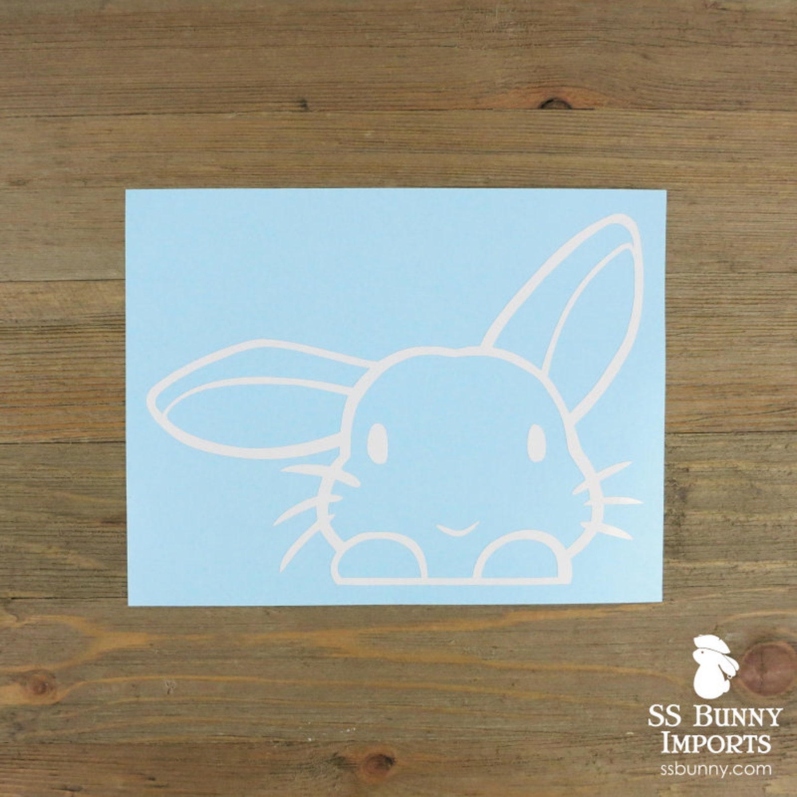 Peeking Cute Half Helicopter Lop Bunny Sticker; Rabbit Laptop Decal ...