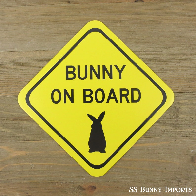 Bunny on Board car magnet pet rabbit warning sign rabbit on | Etsy