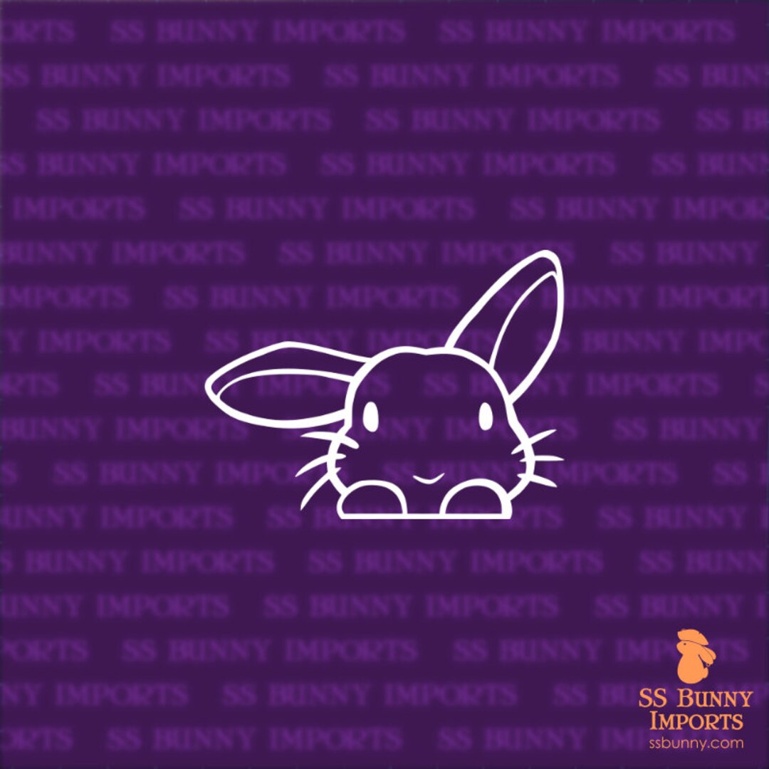 Peeking Cute Half Helicopter Lop Bunny Sticker; Rabbit Laptop Decal ...