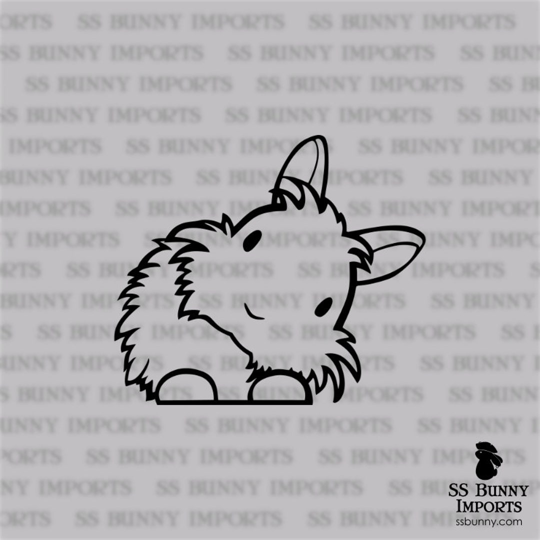 Peering Cute Head Tilt Lionhead Bunny Decal; Rabbit Car Sticker ...
