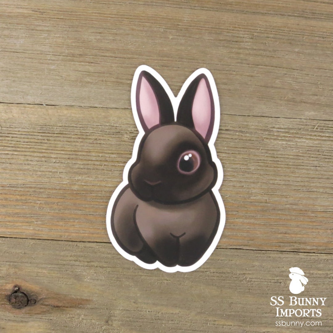 Siamese Sable Rabbit Sticker Cute Printed Vinyl Bunny Sticker ...